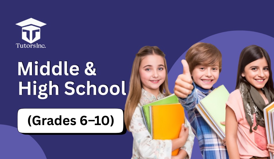 Middle & High School (Grades 6–10) – Tutors Inc